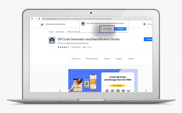 QR Code Generator Chrome Extension by QRCodeChimp - Free QR Code ...