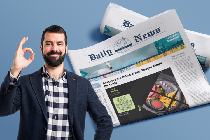 Integrated Marketing with Google Maps QR code in Newspaper Ads.