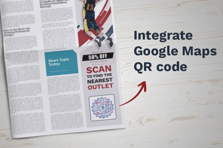 Integrated Marketing with Google Maps QR code in Newspaper Ads.