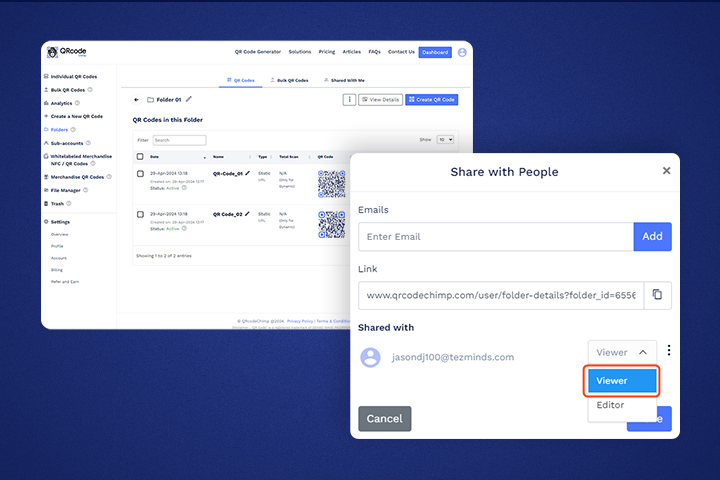 Streamline Your QR Code Management with QRCodeChimp Folders