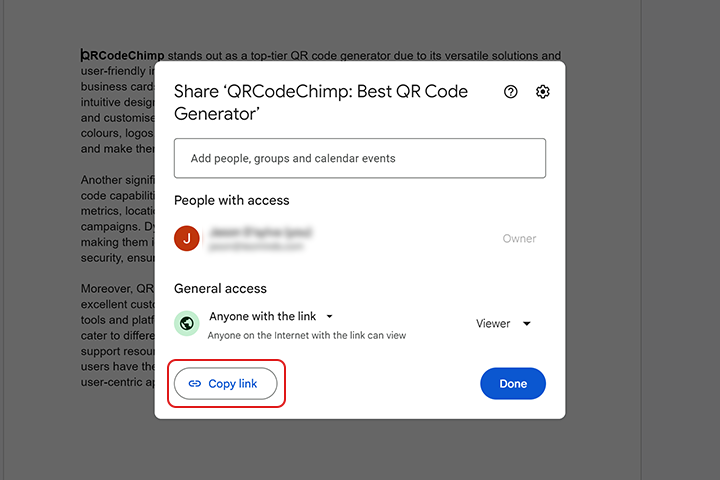 Simple Steps to Make a QR Code For a Google Doc