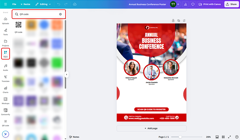 How to create a QR code on Canva